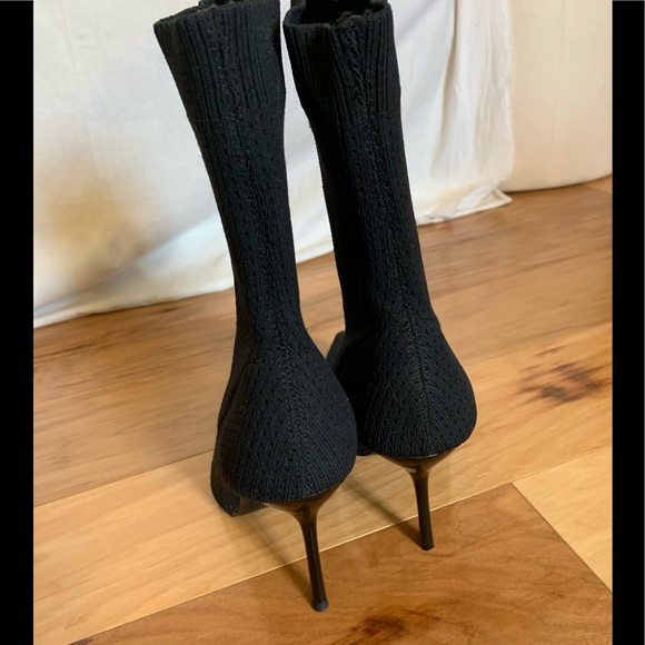 Zara | Shoes | Zara Knit Pointed Toe Stiletto Sock Boot 38 Read | Poshmark